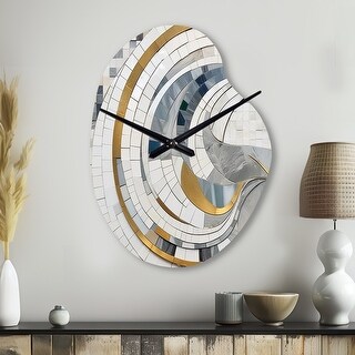 Designart - Grey and Yellow Mosaic II - Abstract Shapes Large Wall ...