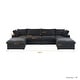 Black Commix Down Filled Overstuffed Sectional Sofa with Ottoman - Bed ...