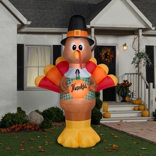 Gemmy Airblown Thankful Turkey Giant, 10 ft Tall, Multi - Bed Bath ...