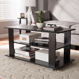 Urban Designs Mikayla Wooden Coffee Table in Wenge Brown Finish - wood ...