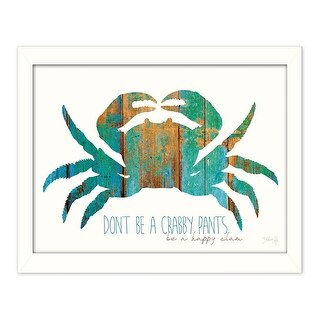 Dont Be A Crabby Pants White Framed Print Wall Art - Bed Bath & Beyond ...