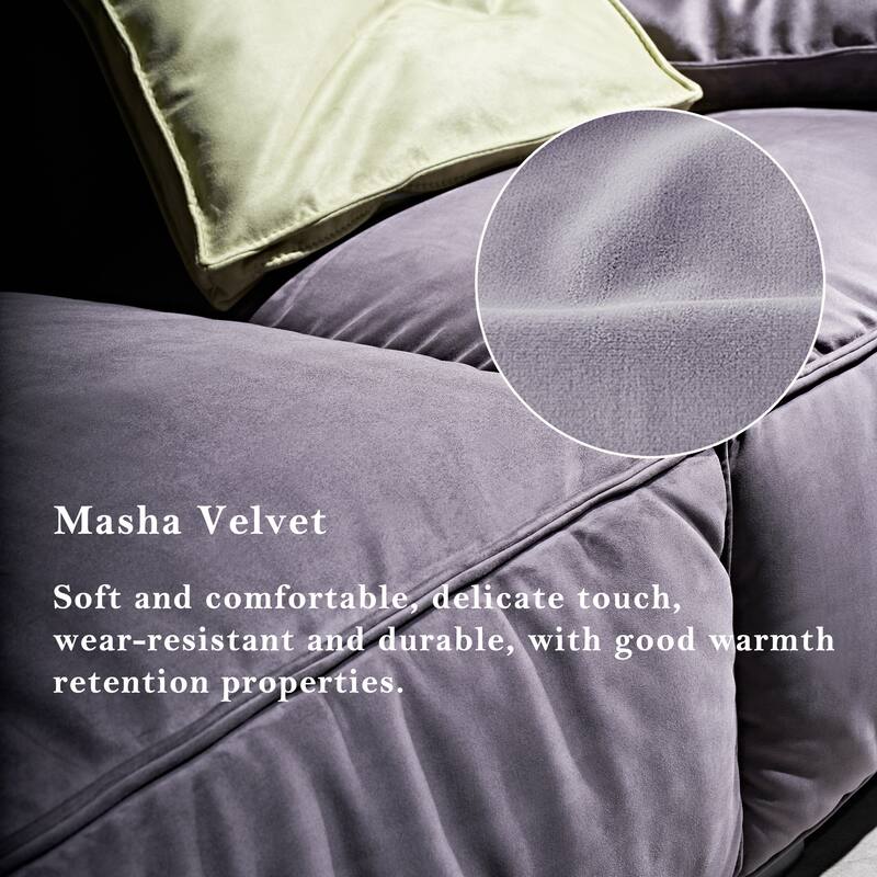110'' Square Sofa Masha Velvet with Four-seater for Living Room Sofa ...