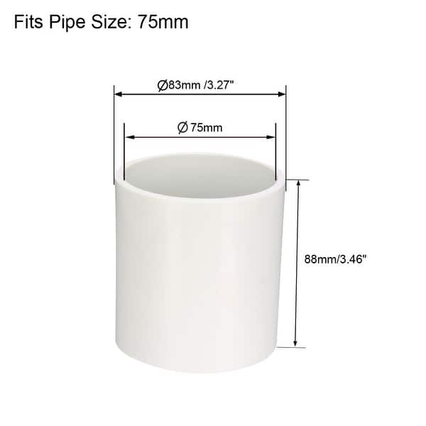 Straight PVC Pipe Fitting Coupling Adapter Connector 2 Pcs - White ...