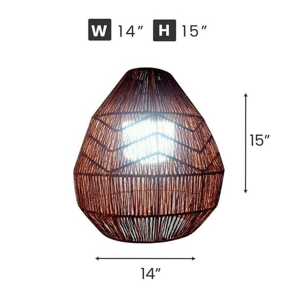 Aria Home Teardrop Seagrass Ceiling Light Woven Pendant Lamp Decor ...