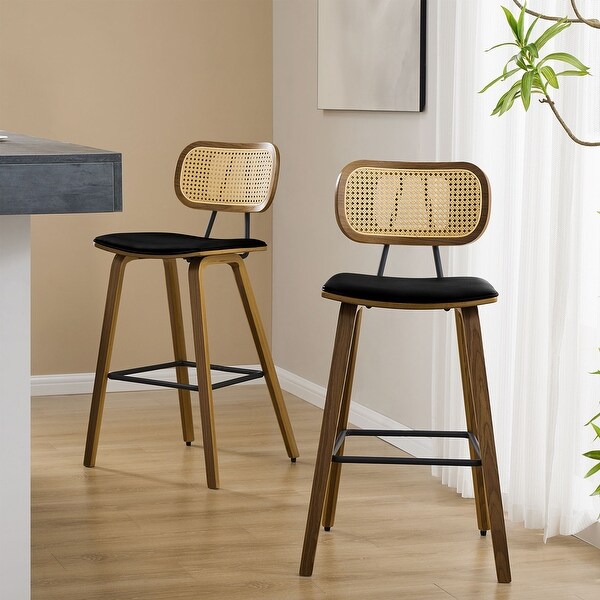 Wood and wicker counter stools store