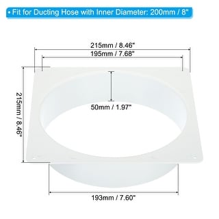 4 Inch Duct Connector Flange Dryer Vent Wall Plate Ducting Plate White ...