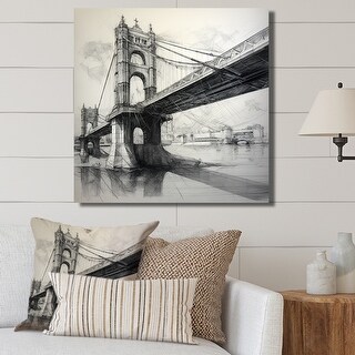 Designart "Bridges Sunrise " Bridges Wall Art - Bed Bath & Beyond ...
