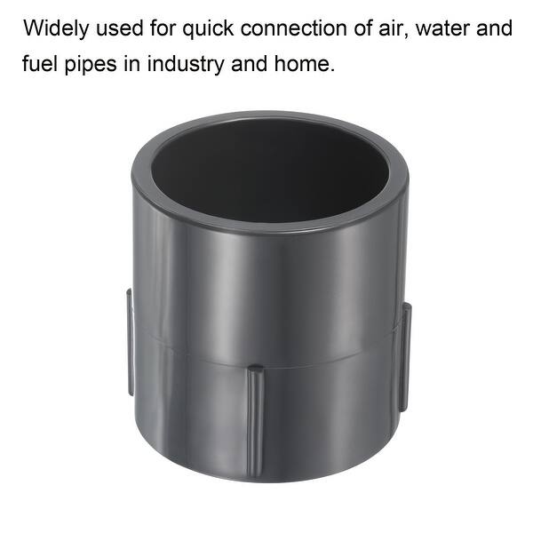 PVC Pipe Fitting 2NPT Female Thread 2" Socket Straight Connector Gray ...