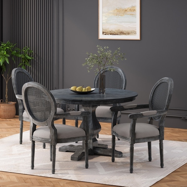 Mabel 42-inch Iron and Wood Round Dining Table or Dining Set by iNSPIRE ...
