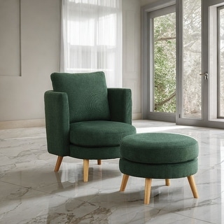 30.7" Accent Arm Chair with Ottoman, Upholstered Single Reading Chair ...