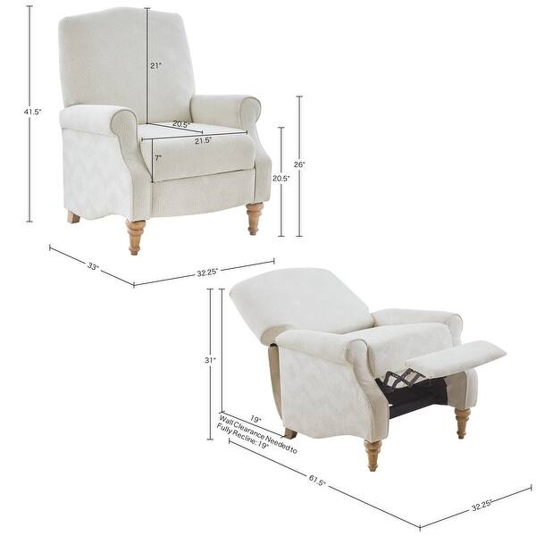 Traditional Fabric Push Back Recliner with Locked Positions - Bed Bath ...