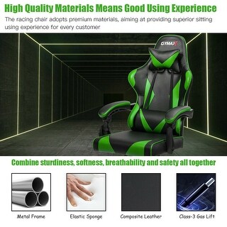 Gymax Gaming Chair Reclining Swivel Racing Office Chair with Massage ...