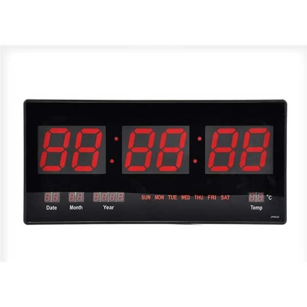 Wall Mount Digital Clock LED Electric Modern Day Date Calendar - Bed ...