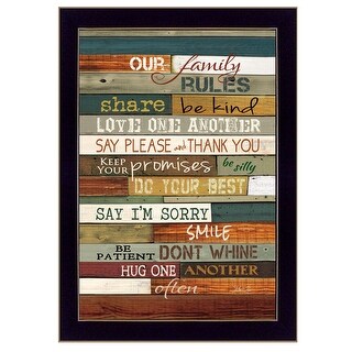 Our Family Rules 1 Black Framed Print Wall Art - Bed Bath & Beyond ...