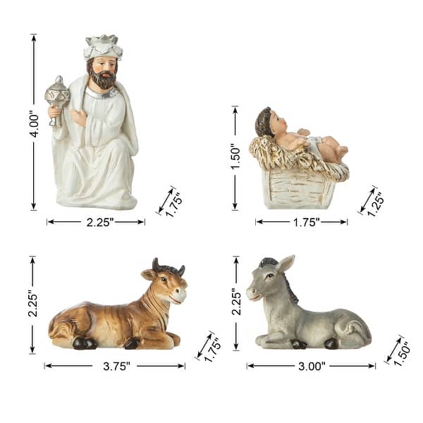 Glitzhome 11 Pcs Ivory Resin Nativity Figurine Set - Bed Bath & Beyond ...