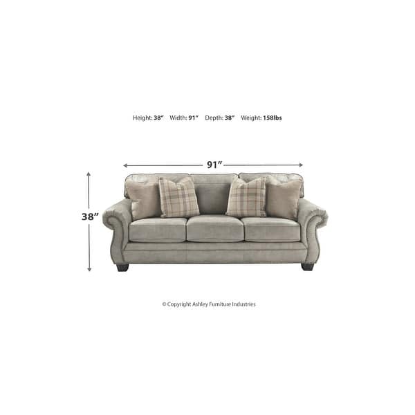Signature Design by Ashley Olsberg Steel Sofa - 91" W x 38" D x 38" H ...