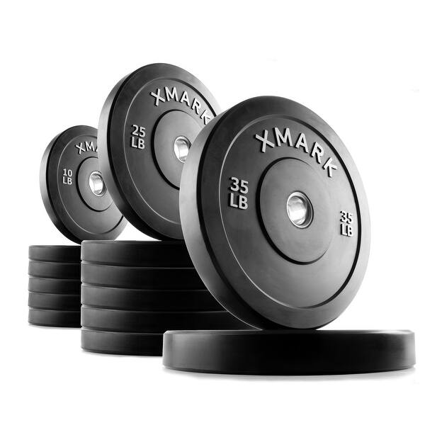 XMark Olympic Bumper Weight Plates, Stainless Inserts, XM-3385-280W ...