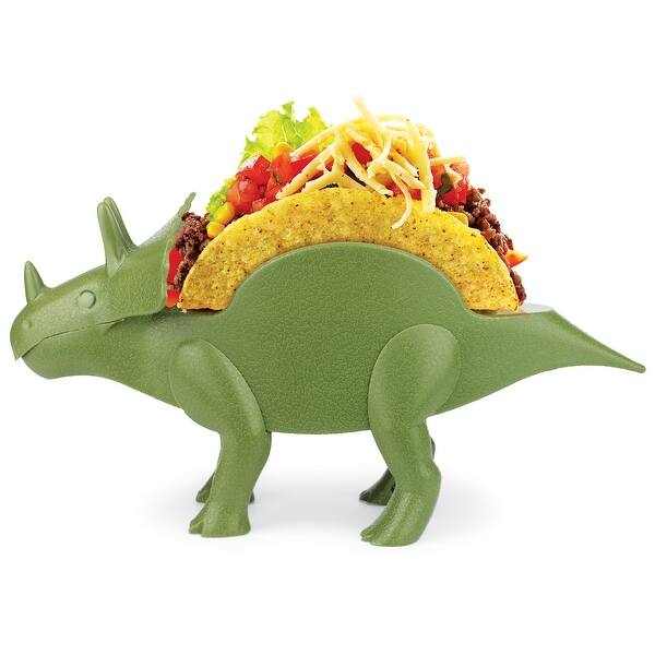Tricerataco Dinosaur Taco Stand Holder - 10.500 x 5.500 x 3.800 - Bed ...