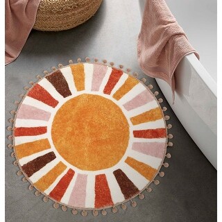 Round Sun Rug 2.3x2.3 ft Small Circle Rug for Bathroom - 2' x 3' Oval ...