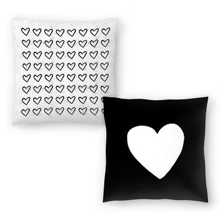 Big Heart and Big Heart Ink Splatter - Set of 2 Decorative Pillows ...