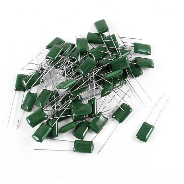 50 Pcs Radial Polyester Film Cap Capacitors Green 2A473J 100V 47nF 5% ...