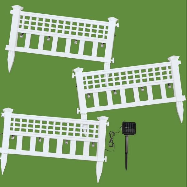 Solar White Garden Border Fence - On Sale - Bed Bath & Beyond - 37522957