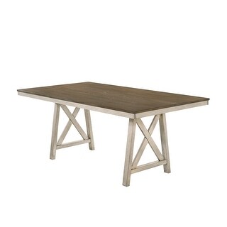 New Classic Furniture Nagamine Vintage Crème Rectangular Dining Table - Bed Bath & Beyond - 39149994