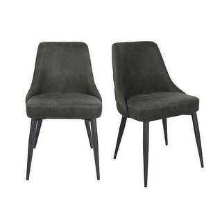 Set of 2 Microfiber Upholstered Dining Chairs, Grey - Bed Bath & Beyond ...