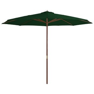 vidaXL Outdoor Parasol with Wooden Pole 137.8" Green - Bed Bath ...