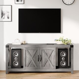 TV Stand for TV up to 50 60 65 Inches Farmhouse Wood TV Cabinet - Bed ...