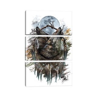 iCanvas "A Song For The Moons Reflection" by Sunima 3-Piece Canvas Wall ...