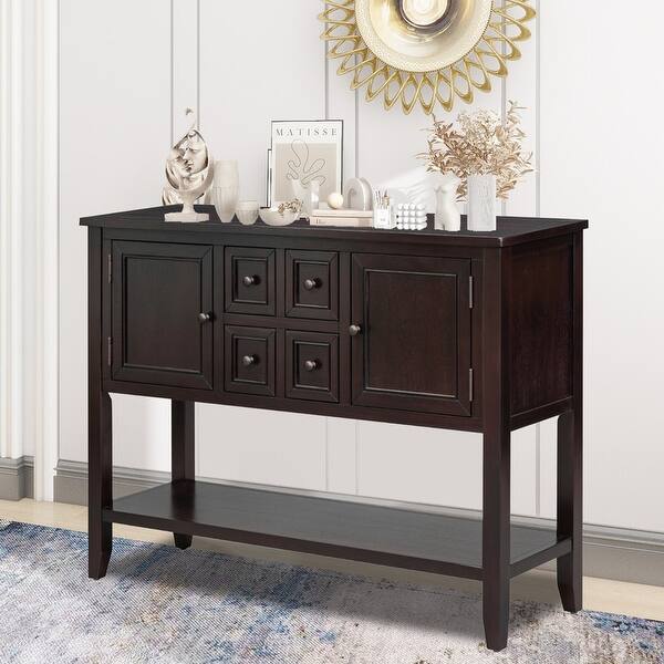 Table buffet sideboard Sofa table with storage drawers, cabinets and ...