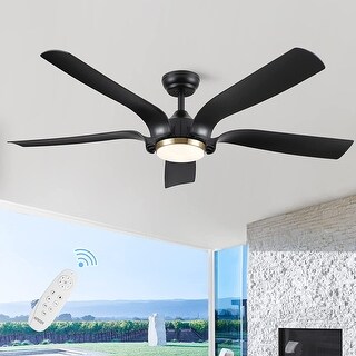 56 inch Ceiling Fan with Lights and Remote, Dimmable Modern Large Black ...