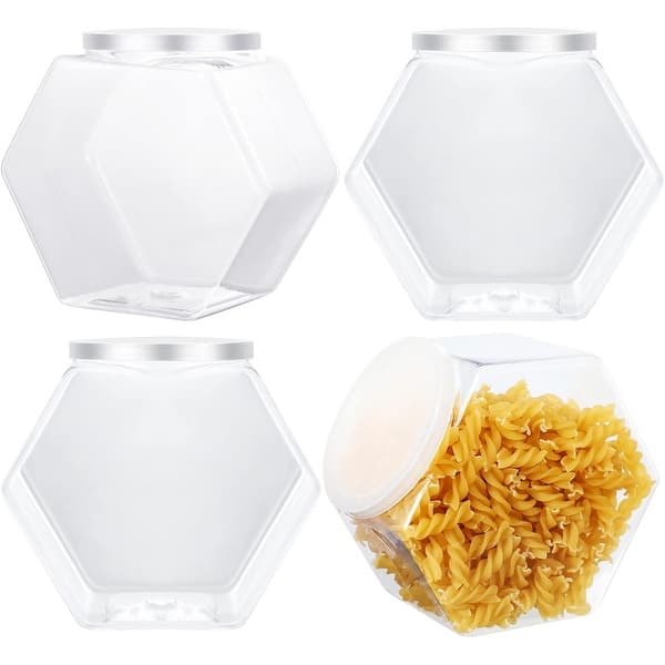 Plastic Candy Jars Cookie Jars for Kitchen Counter Hexagon Cookie Jar ...