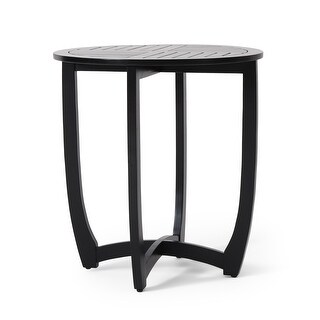 Retch Dining Table, Round Black Solid Wood, Cross Stretcher Base, 28 ...