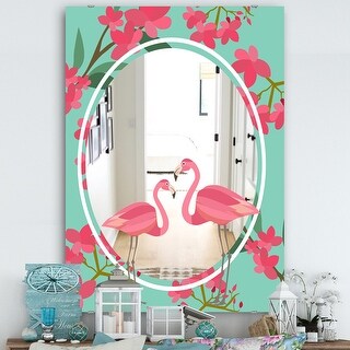 Designart 'Flamingo 5' Bohemian and Eclectic Mirror - Printed Wall ...