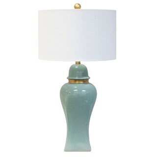 Jade Table Lamp with Linen Lamp Shade - Bed Bath & Beyond - 40203617