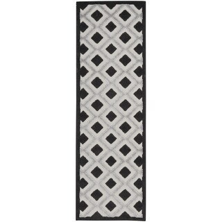 2' X 6' Black And White Gingham Non Skid Indoor Outdoor Runner Rug - 6 ...