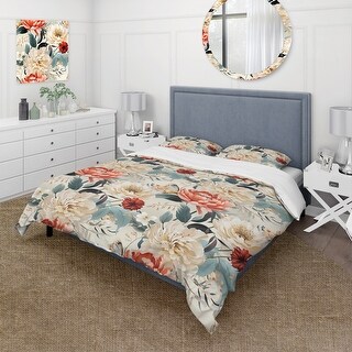 Designart "Modern Botanical Soft Color Scenery I" cottage bedding ...