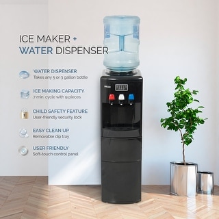 DELLA Freestanding Water Dispenser Hot and Cold with Ice Maker 2-in-1 ...