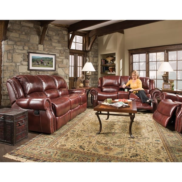 Cambridge Telluride Leather Rocker Recliner in Oxblood - Bed Bath ...