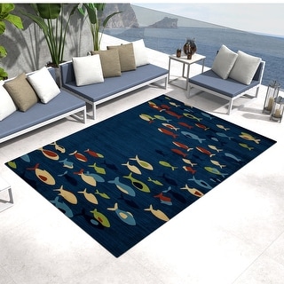 Seaport Coastal Fish Area Rug - Bed Bath & Beyond - 37856784