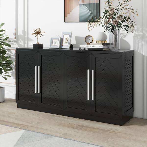 black solid wood sideboard