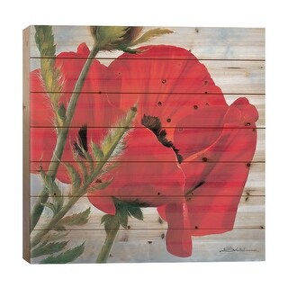 The Red Poppy Print On Wood by Heinz Scholnhammer - Multi-Color - Bed ...
