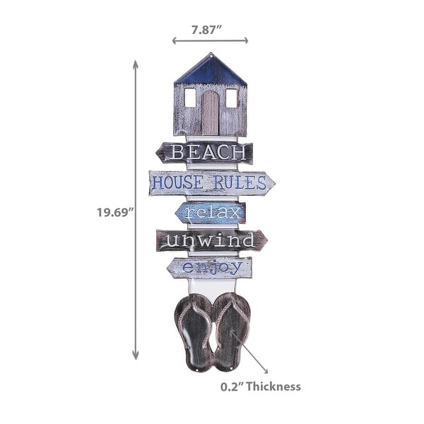 Embossed Metal Wall Sign Beach House Rules - Bed Bath & Beyond - 40153194