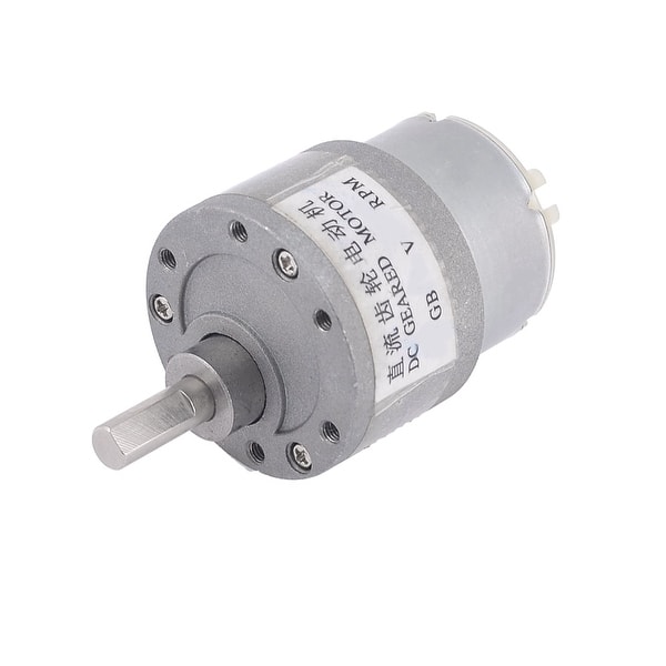 Unique Bargains 200RPM 2 Terminals 6mm Shaft Dia Electric Gearbox ...