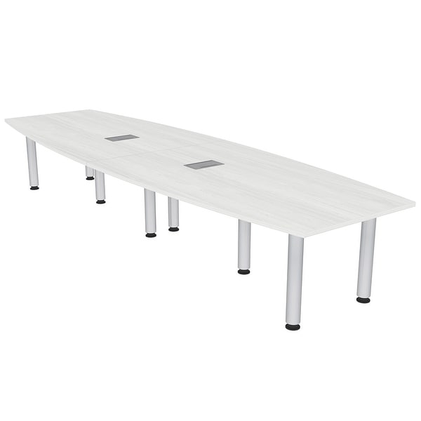 10 Person Hexagon Irregular Conference Table Power Modules Post Legs ...