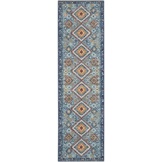 2' x 8' Blue and Multi Diamonds Runner Rug - 3'6" - Bed Bath & Beyond ...