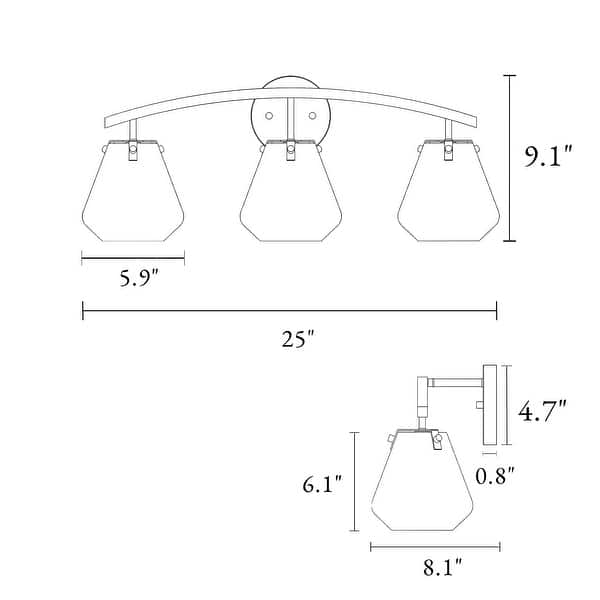 Vaba Modern 3-Light Gold Bathroom Vanity Lights Opal Glass Wall Sconces ...
