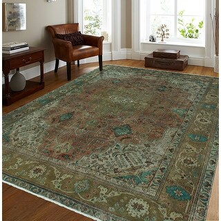 Semi Antique Nafisa Rust/Green Rug - 9'5" x 12'8" - Bed Bath & Beyond ...